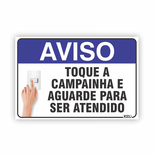 Placa aviso toque a campainha e aguarde para ser atendido | Shopee Brasil