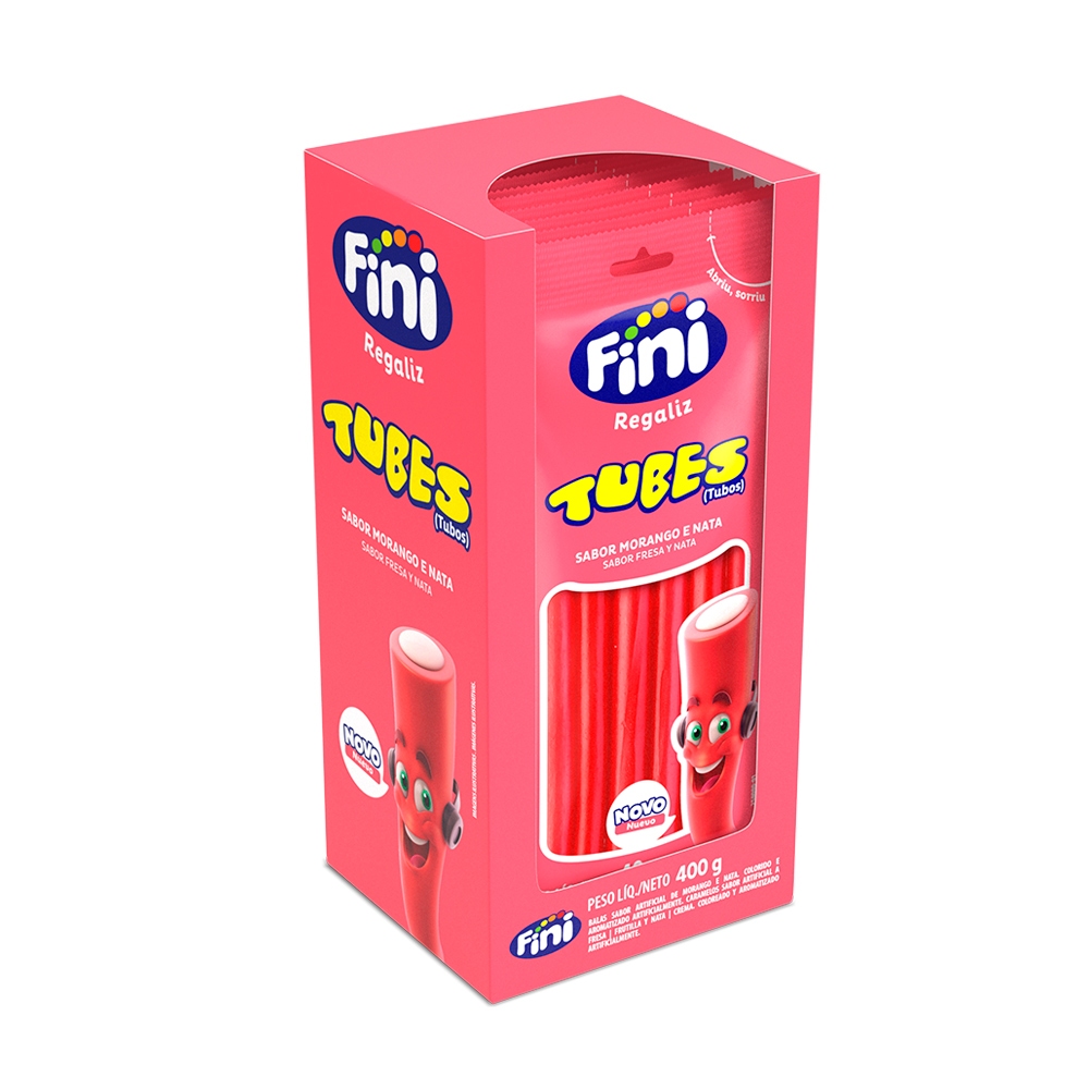 Caixa 12un Fini Tubes Morango 40G | Shopee Brasil