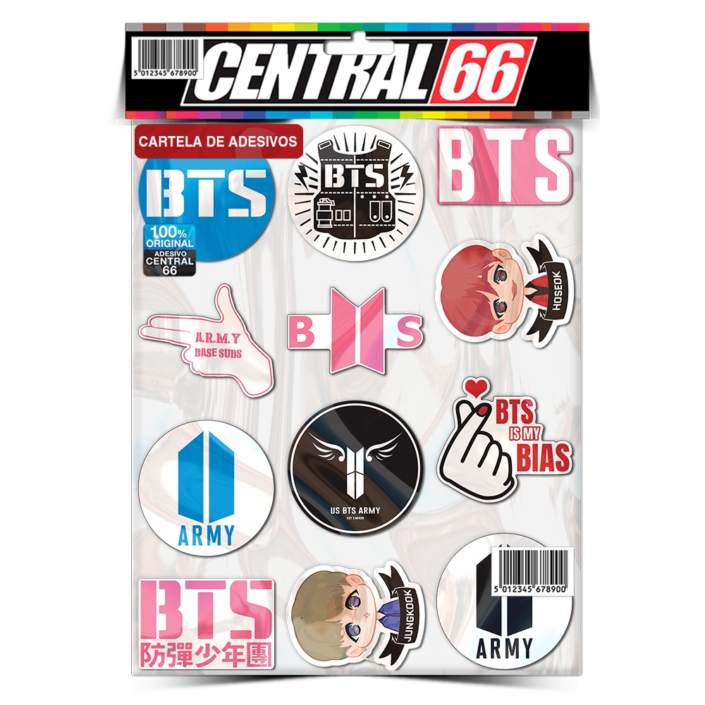 Cartela Kit de Adesivos Musica BTS M1 Varias Cores Individual Stickers Para Moto Carro Bike ...