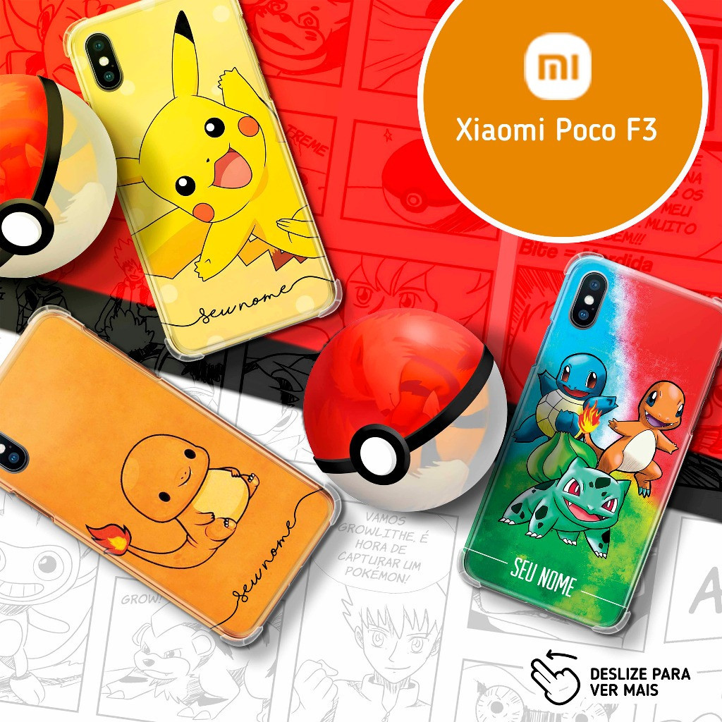 Capa Capinha - Xiaomi Poco F3 - Pokemon e Pikachu Personalizada com Nome | Shopee Brasil