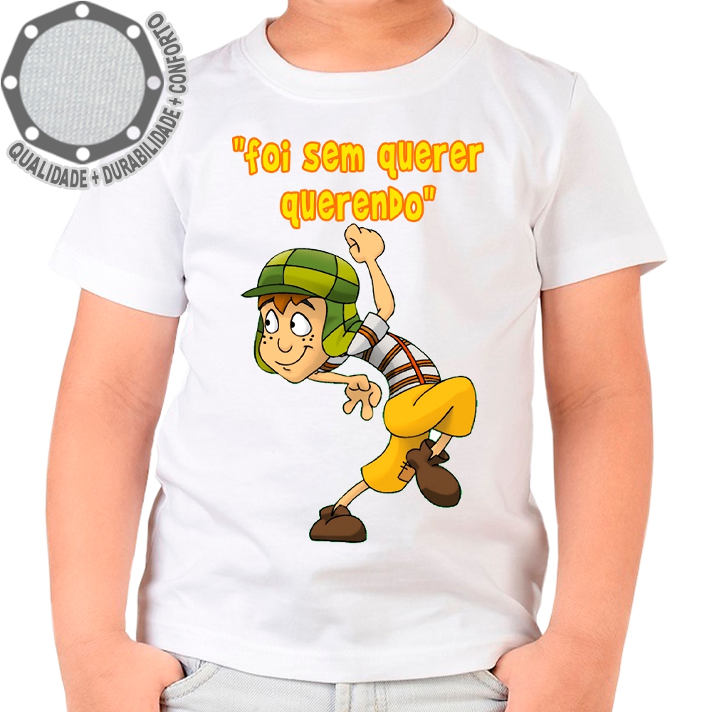 Camiseta Chaves Sem Querer Querendo Camisa Personalizada Infantil Juvenil Adulto Baby Look Plus ...