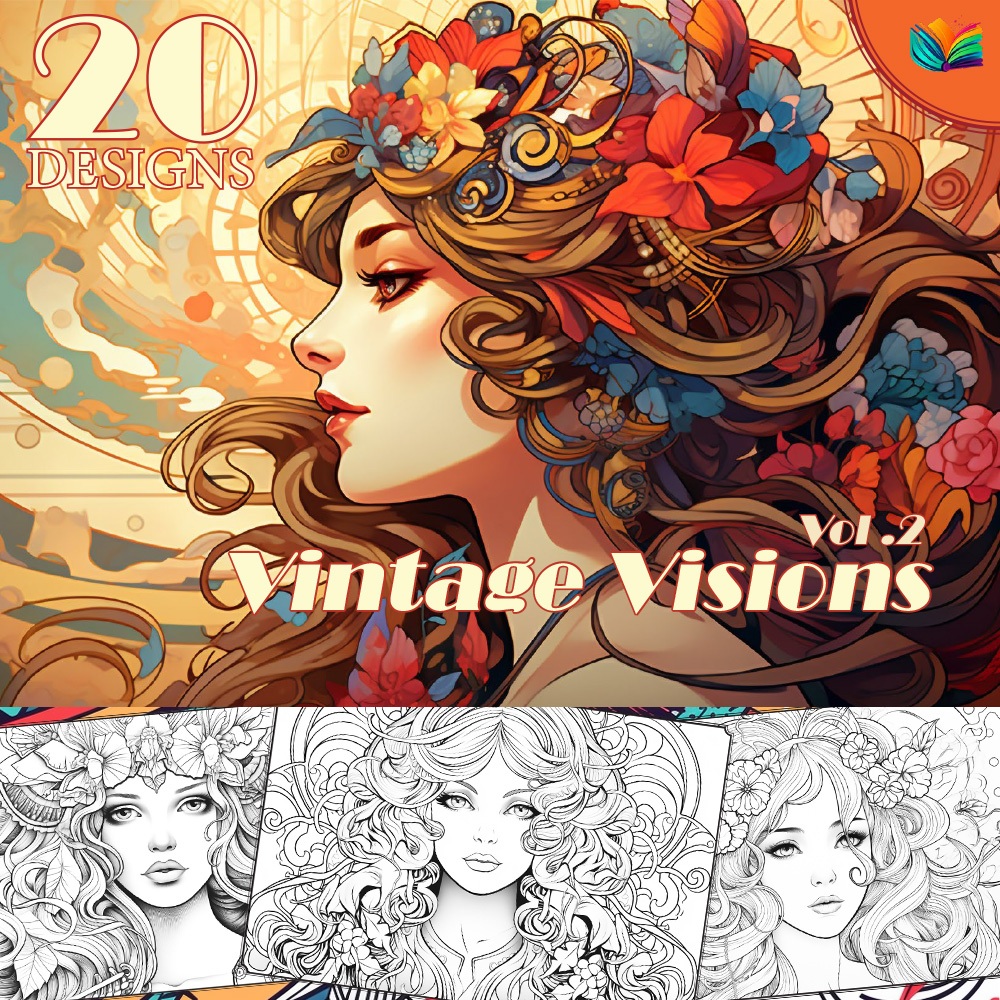 Vintage Visions Vol.2! 20 Desenhos para Colorir em (Folhas Soltas) A5 ...