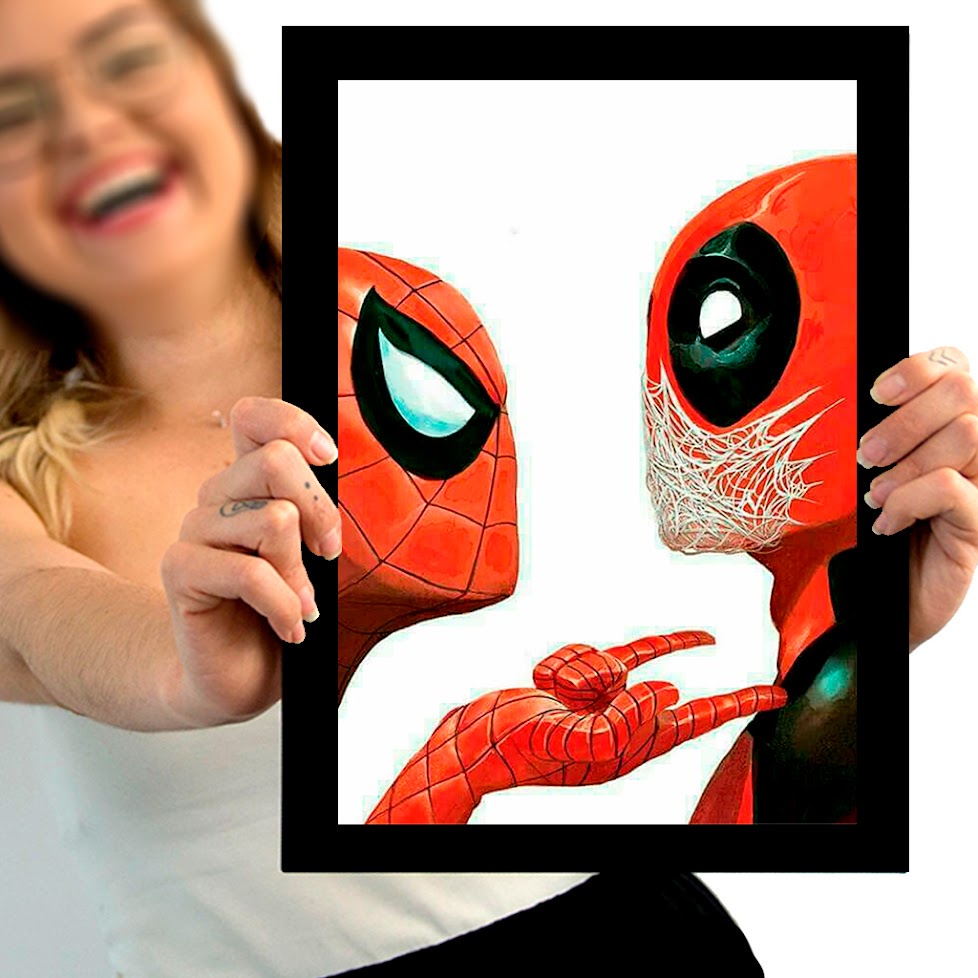 Quadro Homem Aranha Marvel Os Vingadores Spider Man com Moldura e Vidro ...