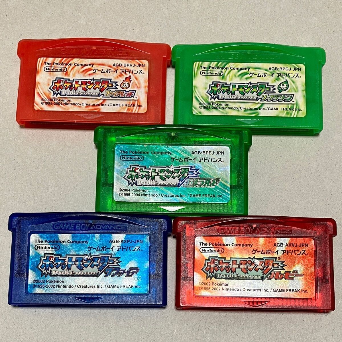 Used Pokemon Emerald Fire Red Leaf Green Ruby Sapphire GBA Gameboy ...