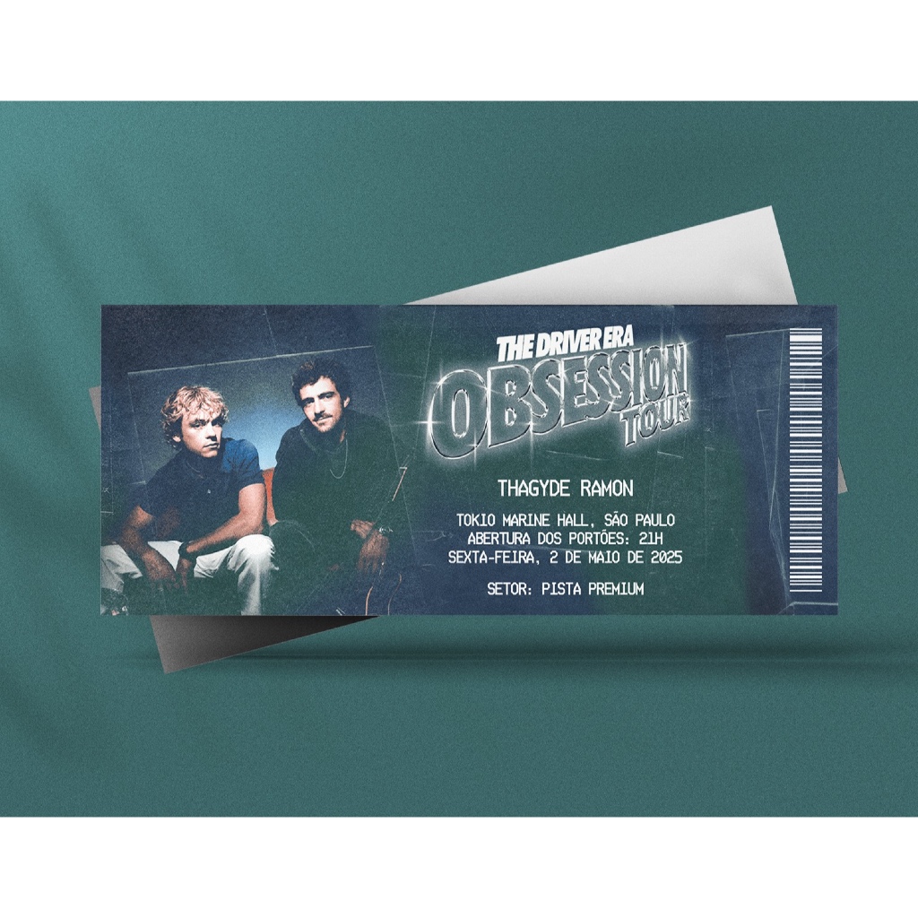 Ingresso Holográfico Personalizado The Driver Era - Obsession Tour ...