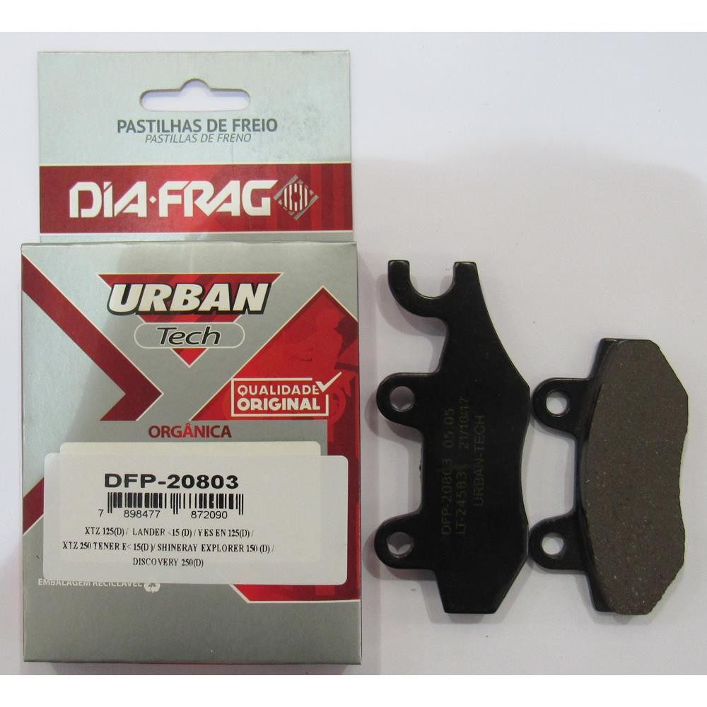 Pastilha De Freio Dianteira Yamaha Xtz 250 Lander - Diafrag DFP-20803 ...