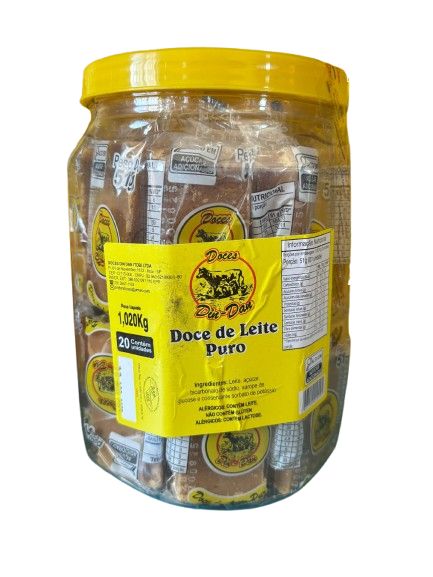 Doce de Leite Puro Din Dan | Pote com 20 Unidades Cremosas! | Shopee Brasil
