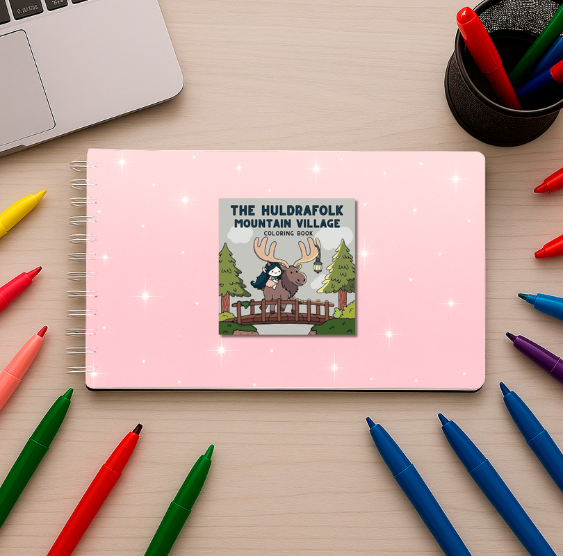 Livro de colorir The Huldrafolk Mountain Village A5 Capa Dura 180g ...