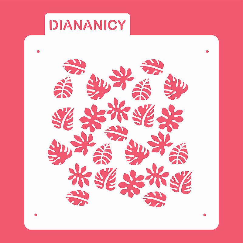 Estêncil Diananicy Nº 88 - Stencil Folhas Confeitaria Pasta Biscoito ...