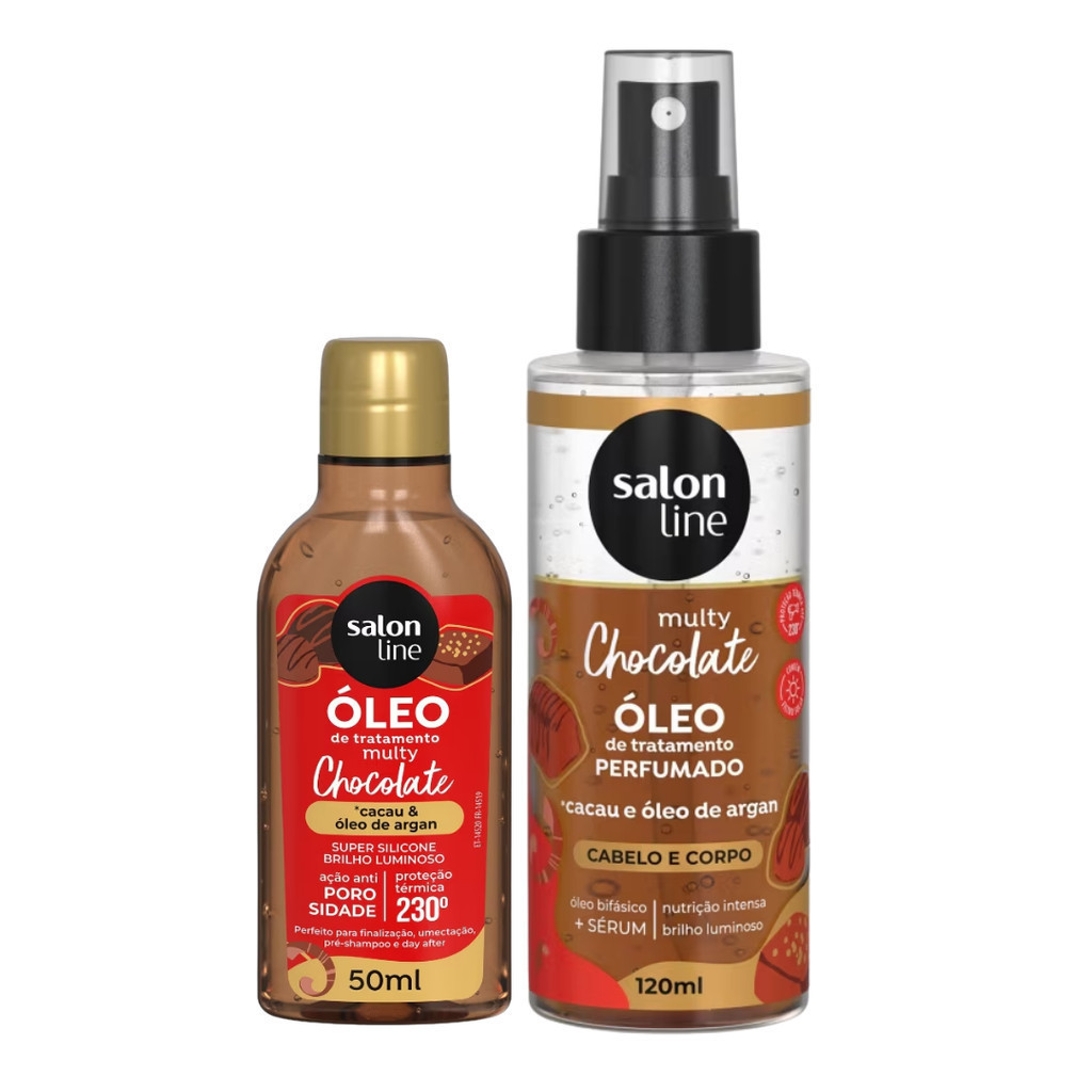 Chocolate Salon Line Kit com Óleo Multy e Óleo Perfumado 120ml ...
