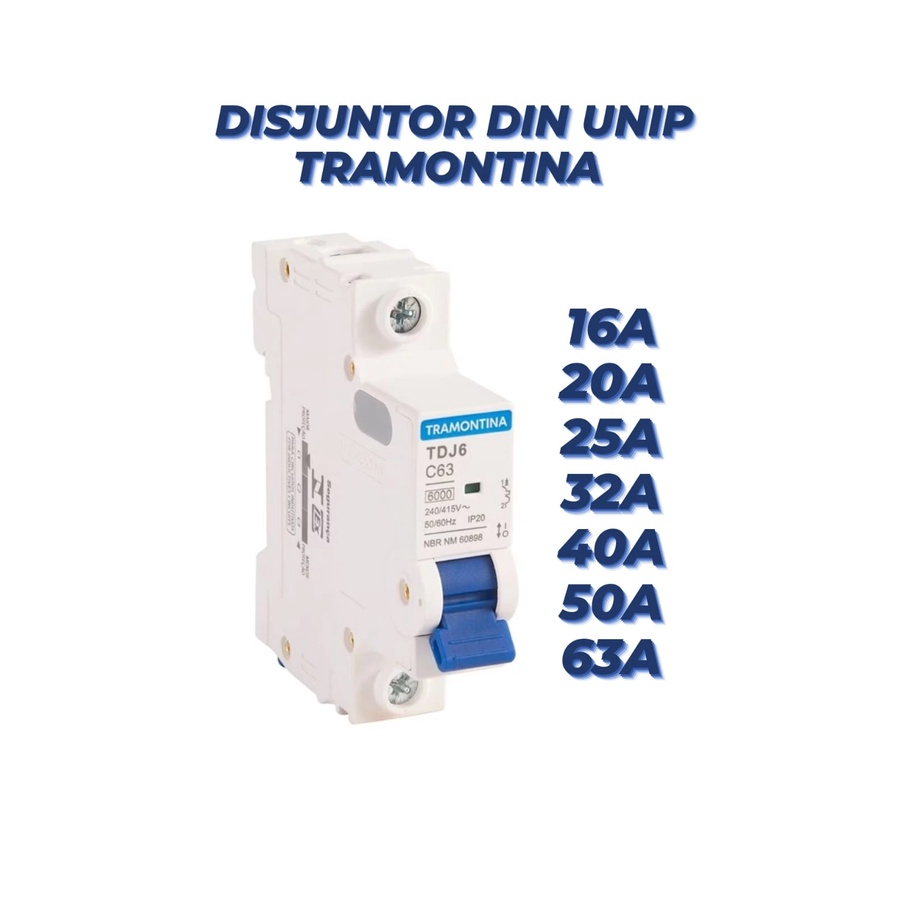 Disjuntor Monofásico Tramontina TDJ3C (10A, 16A, 20A, 25A, 32A, 40A, 50A, 63A) | Shopee Brasil