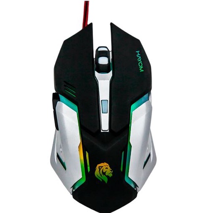 Mouse USB Gamer Hayom MU2906 2400dpi Preto e Prata com Led RGB | Shopee Brasil