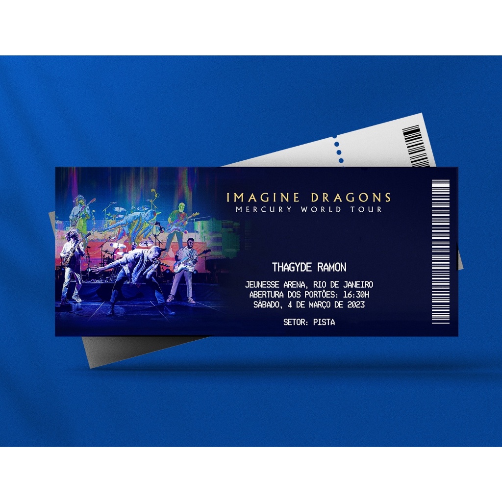 Ingresso Holográfico Personalizado Imagine Dragons - Mercury World Tour ...