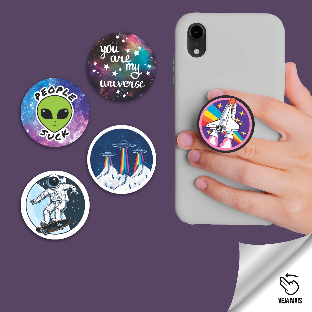 Suporte Popsocket Liso Space e Aliens | Shopee Brasil