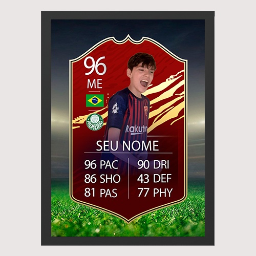 Quadro decorativo Card Fifa Personalizado Especial Carta rara 45x33 A3 ...