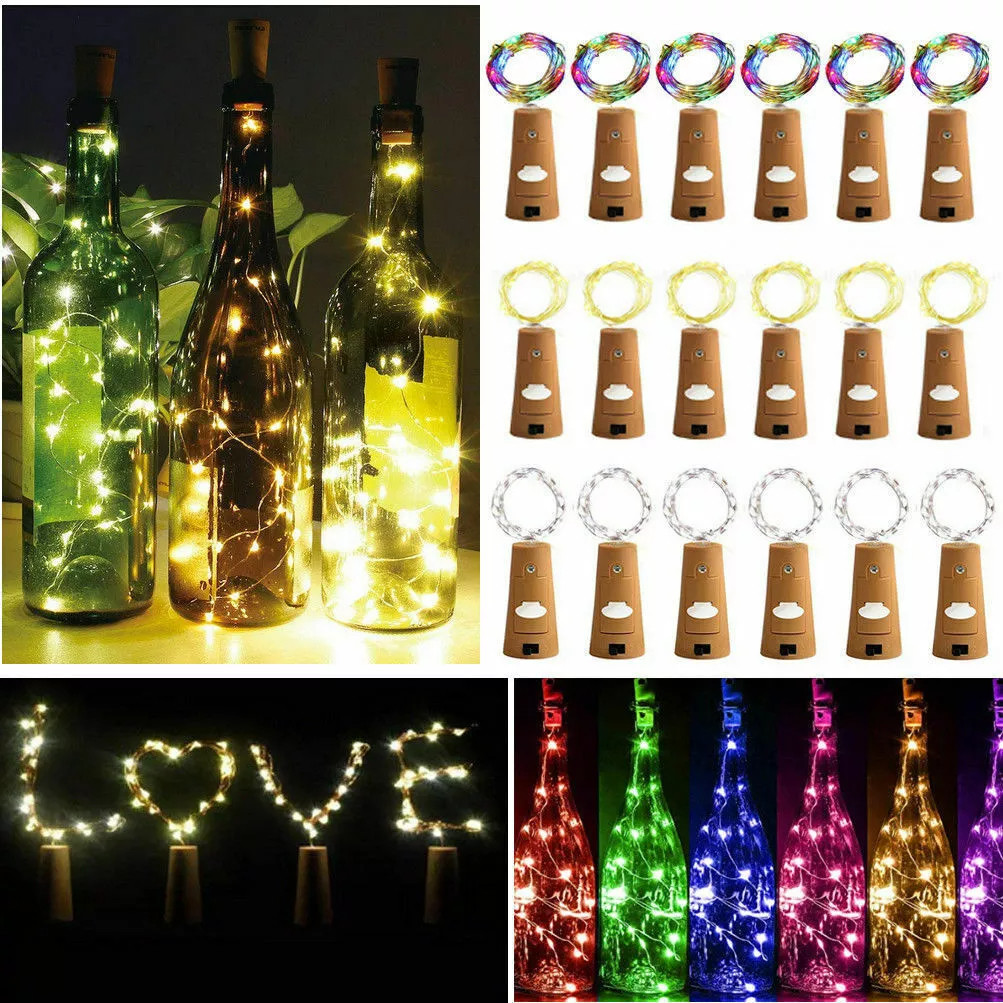 Kit 40 Rolha De Led Fio Fada Para Garrafa 2m 20 Leds Branco Frio ...