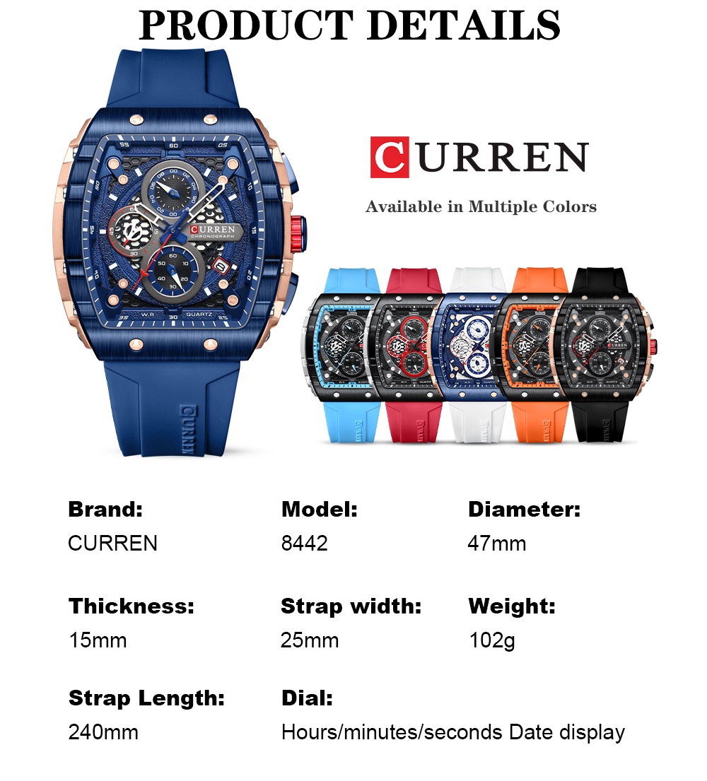 CURREN Relógio Masculino Marca Original Cronógrafo Multifuncional De ...