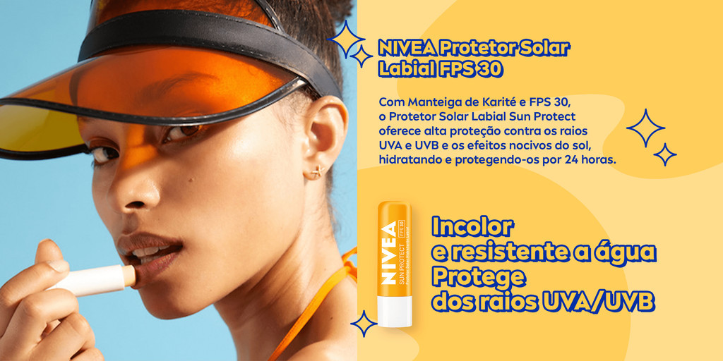 NIVEA Hidratante Labial Sun Protect FPS 30 4,8g | Shopee Brasil