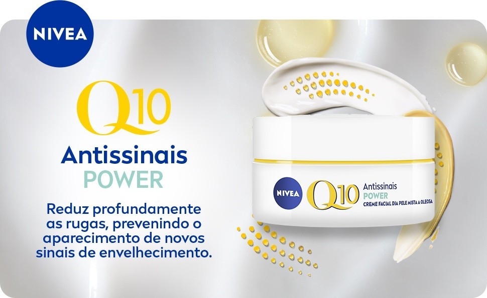 NIVEA Creme Facial Antissinais Q10 Power Dia FPS 30 Pele Mista a Oleosa ...