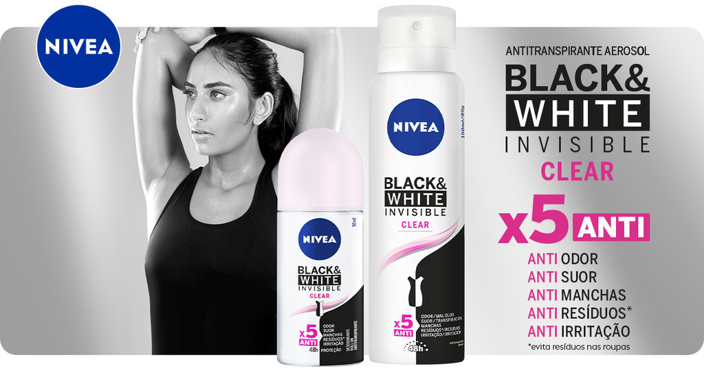 NIVEA Desodorante Roll-on Black & White INVISIBLE Clear 50ml BBB 26 ...