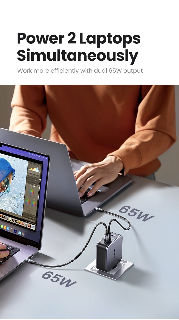 Carregador De Telefone USB UGREEN GaN 100W 140W Tipo C PD3.1 PPS 45W Carga Rápida Para Macbook 4 ...