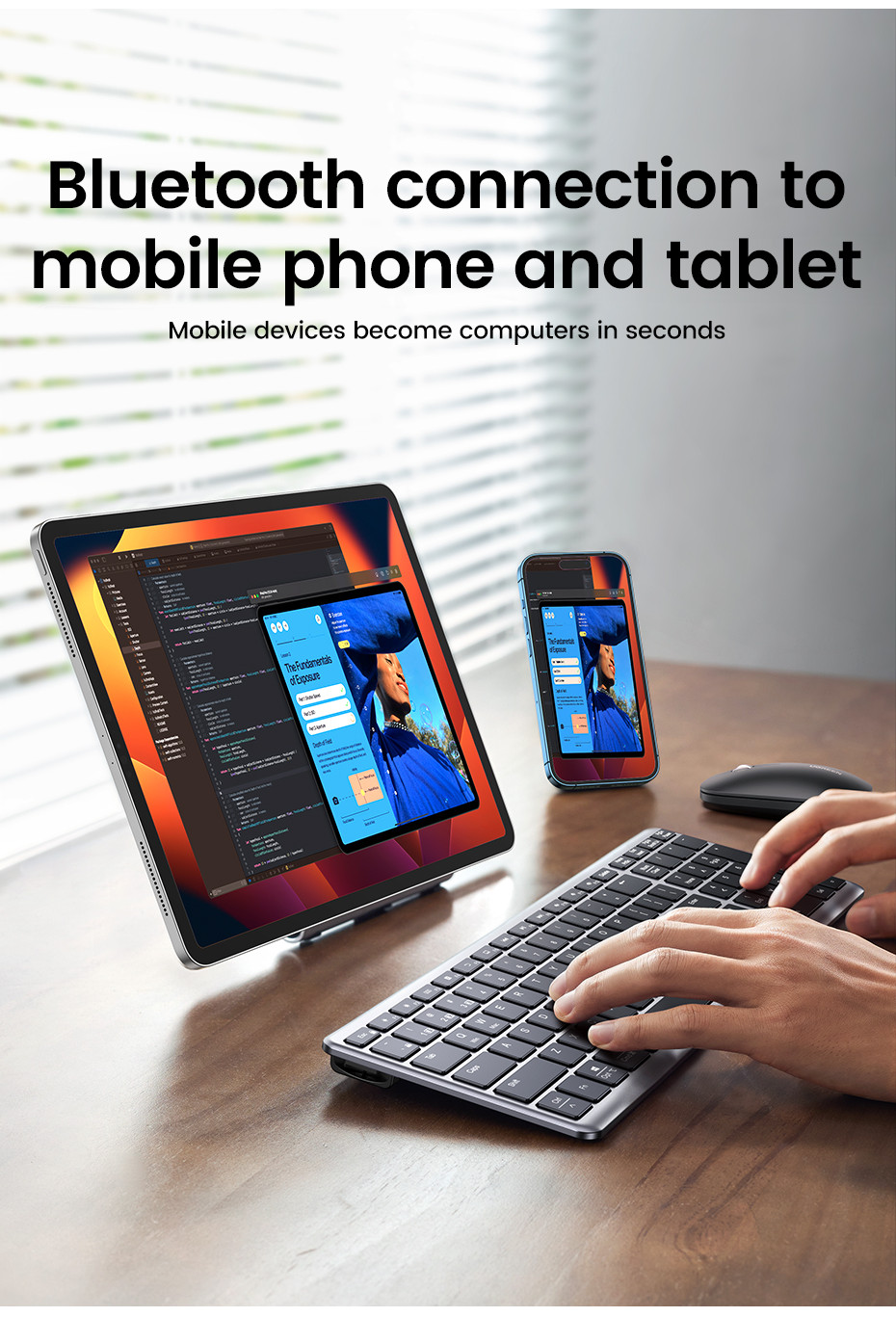 Teclado Sem Fio UGREEN Bluetooth 5.0 & 2.4G 99 Teclas Recarregável De ...