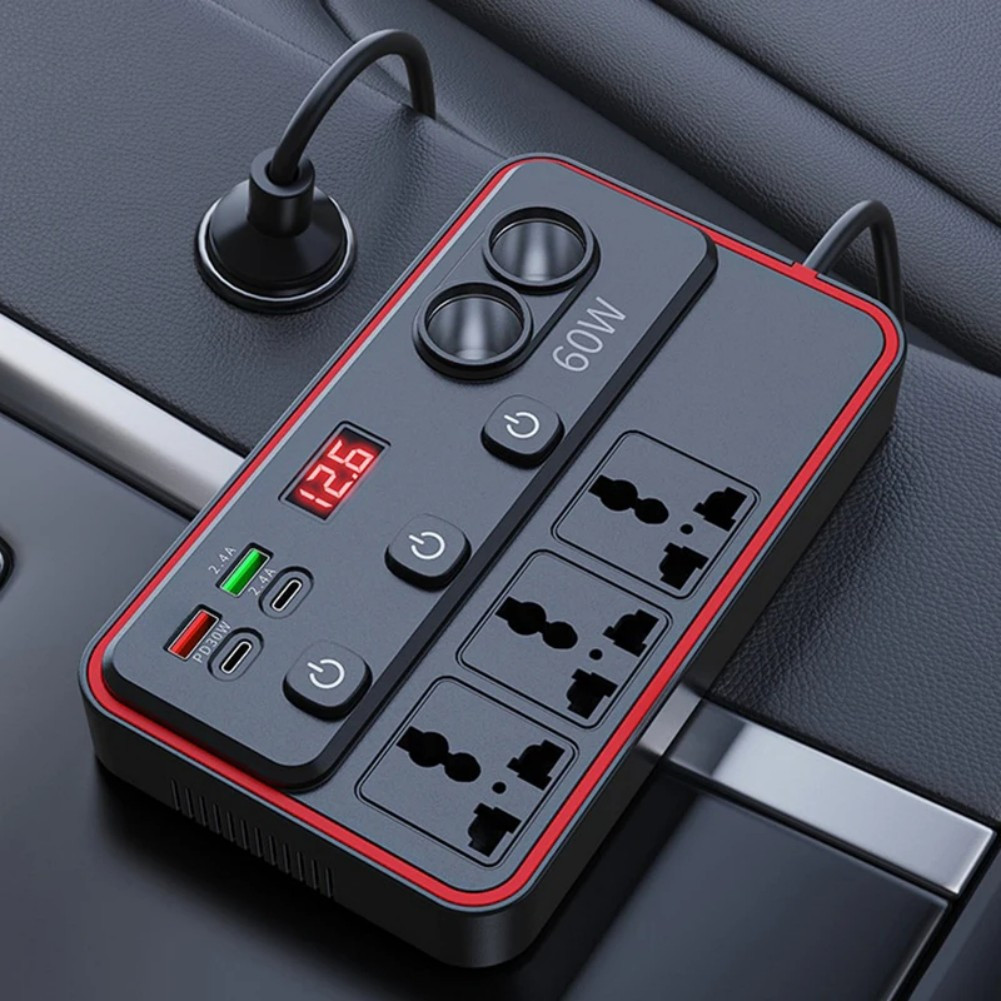 Inversor De Carro 150W DC12V/24V Para 220V Conversor LED Soquetes ...