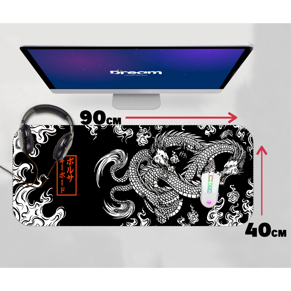 Mouse Pad Gamer Dragão Chinês Anime Extra Grande 90x40 70x30 60x40 ...