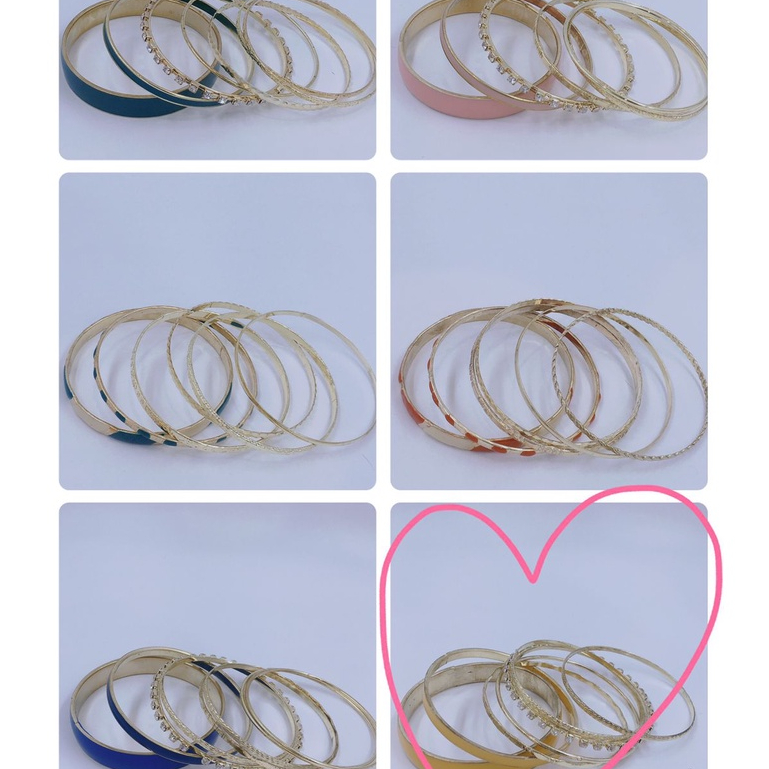 Kit 06 Pulseiras De Argola Douradas, Prata e Colorida, com e stras ...