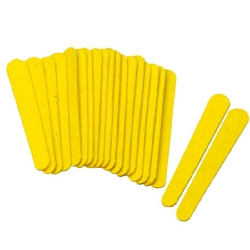 KIT Com 20/100 Mini Lixa Amarela com 8cm Para Unha Cuidados Com as ...