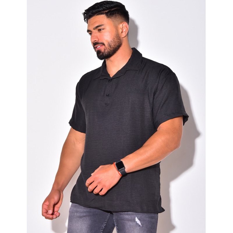 Camiseta Polo Masculina Preta Corte Moderno Premium. | Shopee Brasil
