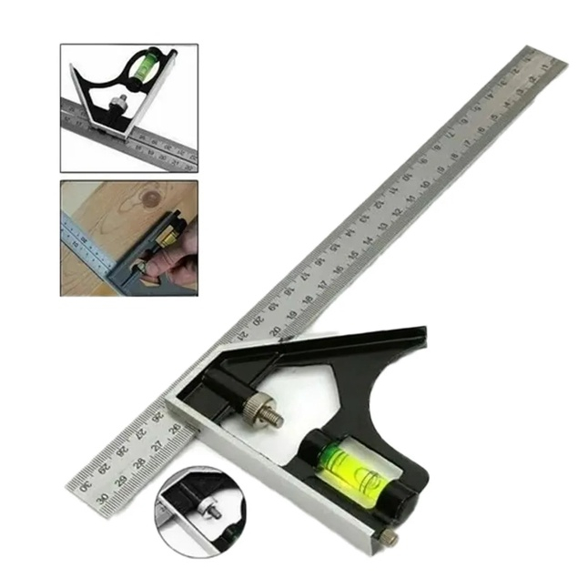 Esquadro De Aço Combinado Com Nível Ajustável 300mm 12 Polegadas ...