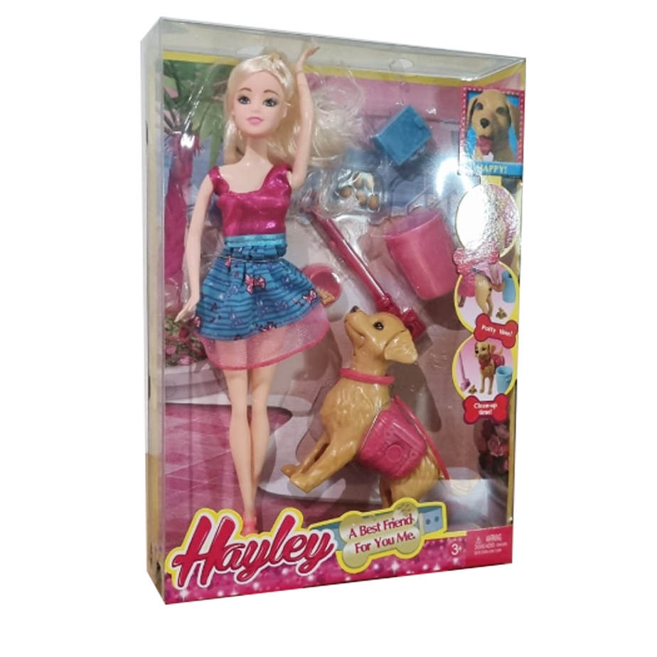 Boneca Hayley com Pet Estilo Barbie + Acessórios 30cm | Shopee Brasil