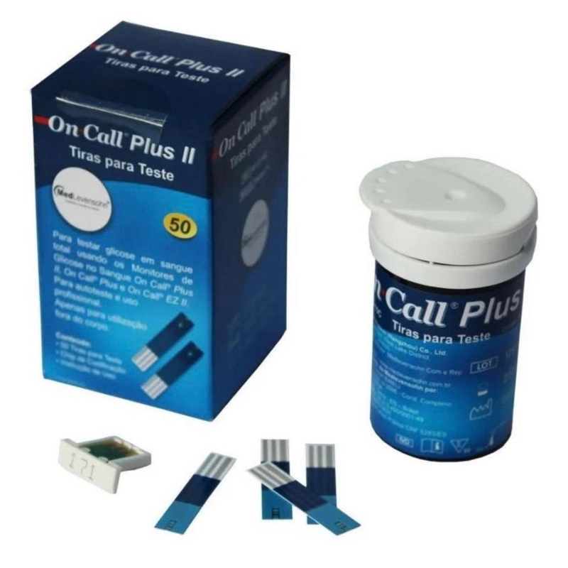 Tira de Glicemia Para Teste de Glicose On Call Plus II - 50 Tiras ...