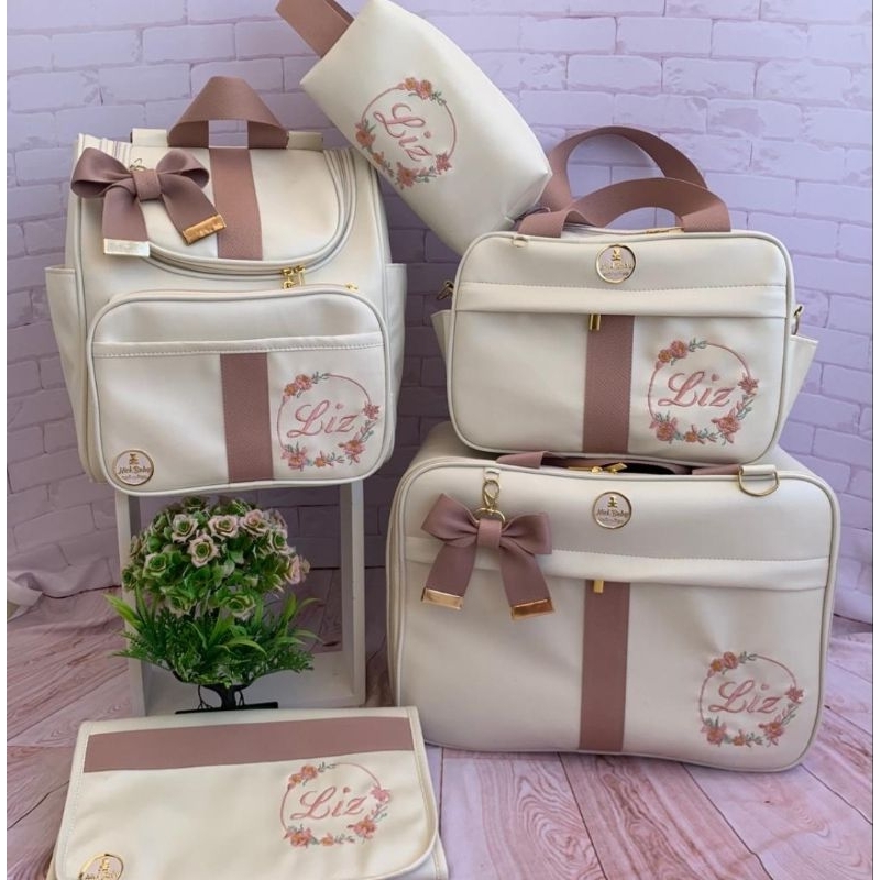 Kit Mala Maternidade com 5 peças personalizado | Shopee Brasil