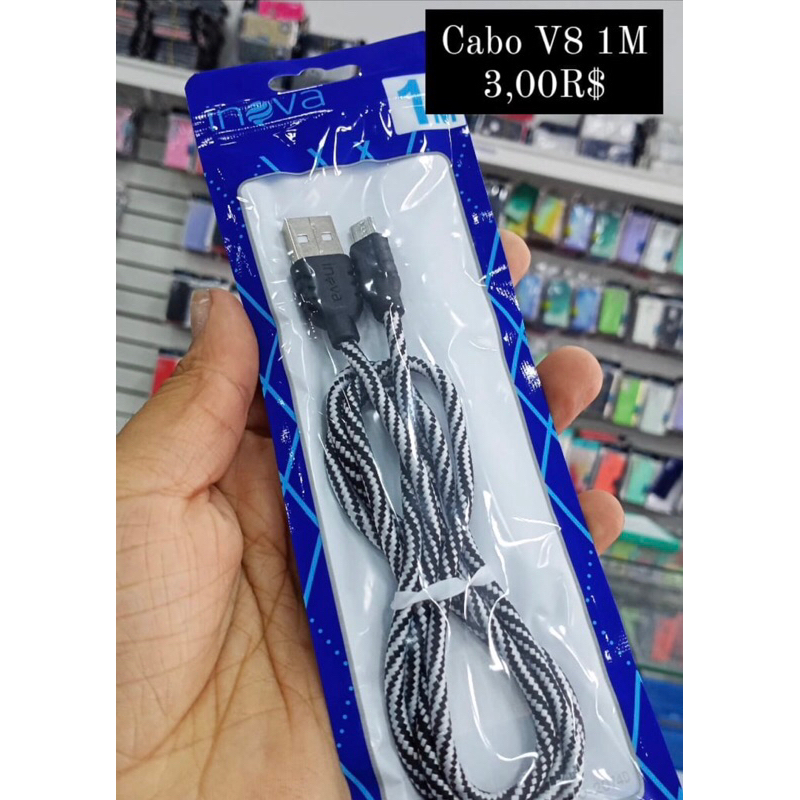 Cabo Carregador USB Rápido Entrada V8 Andoid - Original INOVA | Shopee ...