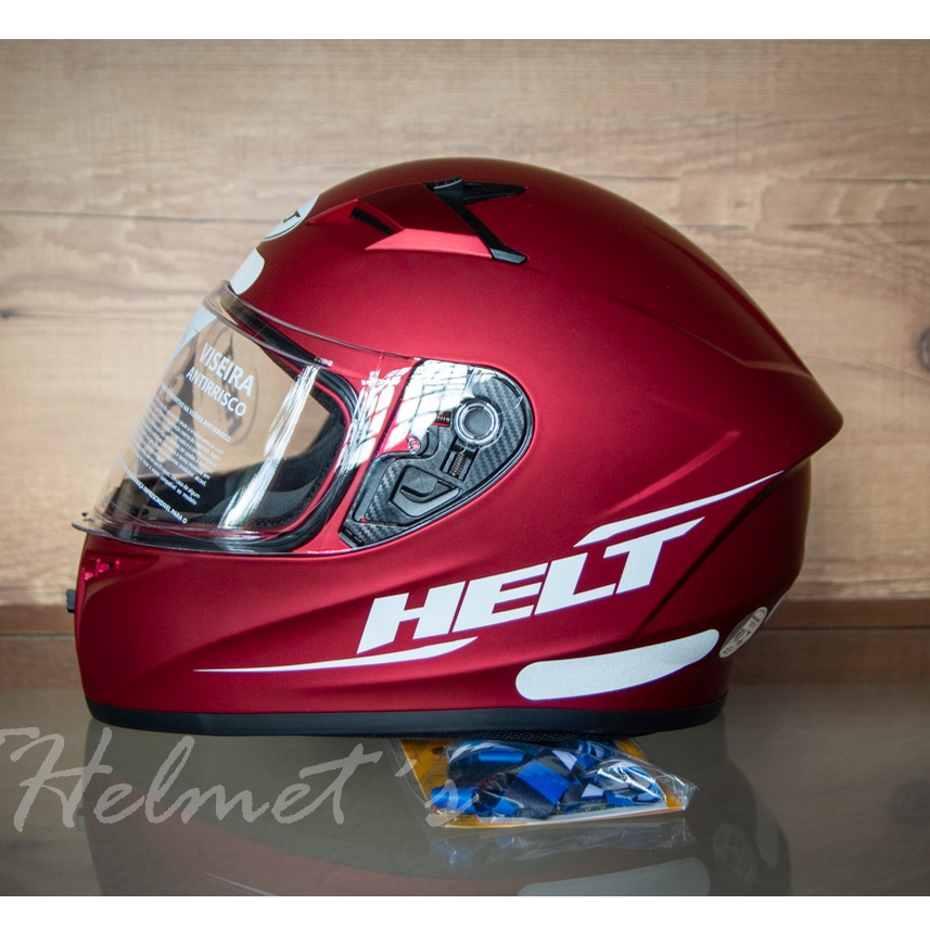 Capacete Helt Polar Vermelho Fosco | Shopee Brasil