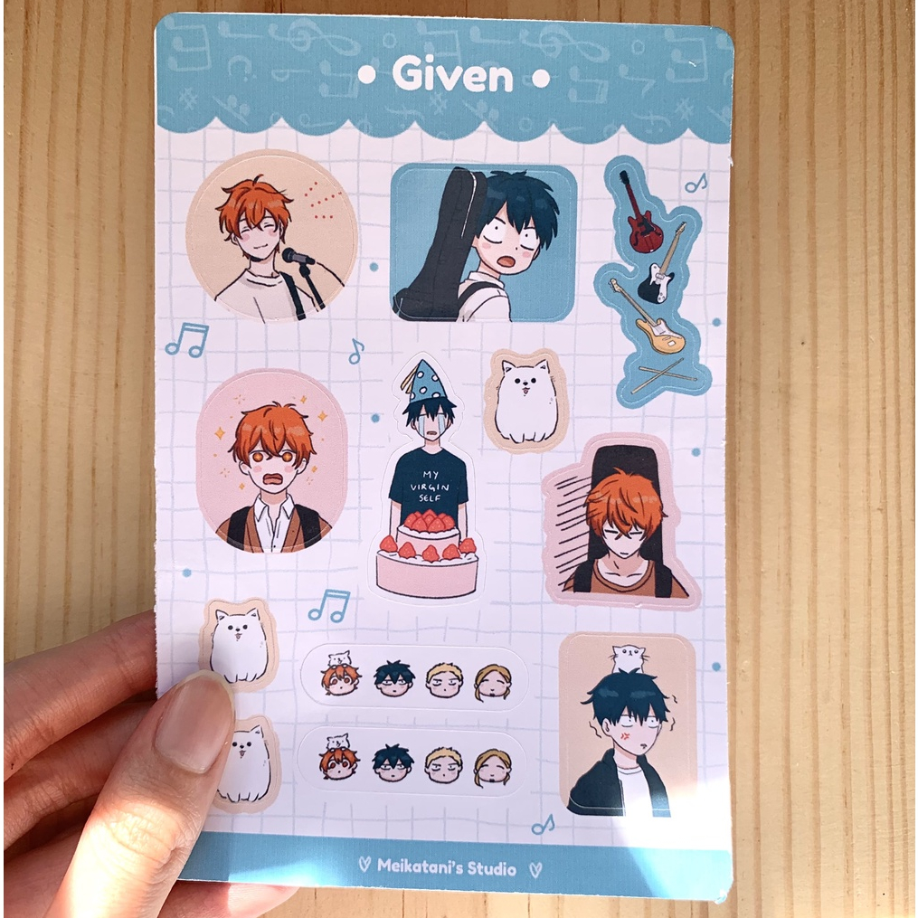 Cartela de adesivos de Given | Sticker sheet | Mafuyu | Uenoyama ...