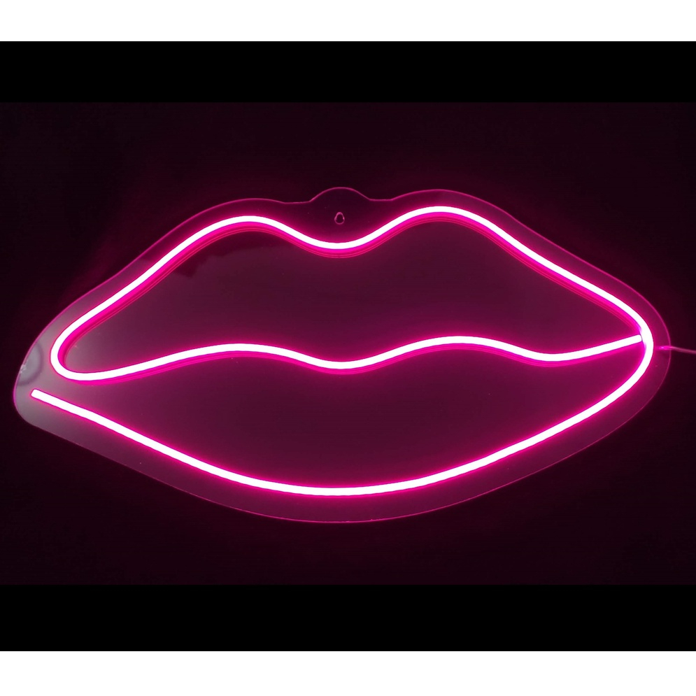 Placa Painel Luminaria Led Neon Boca Pink | Shopee Brasil
