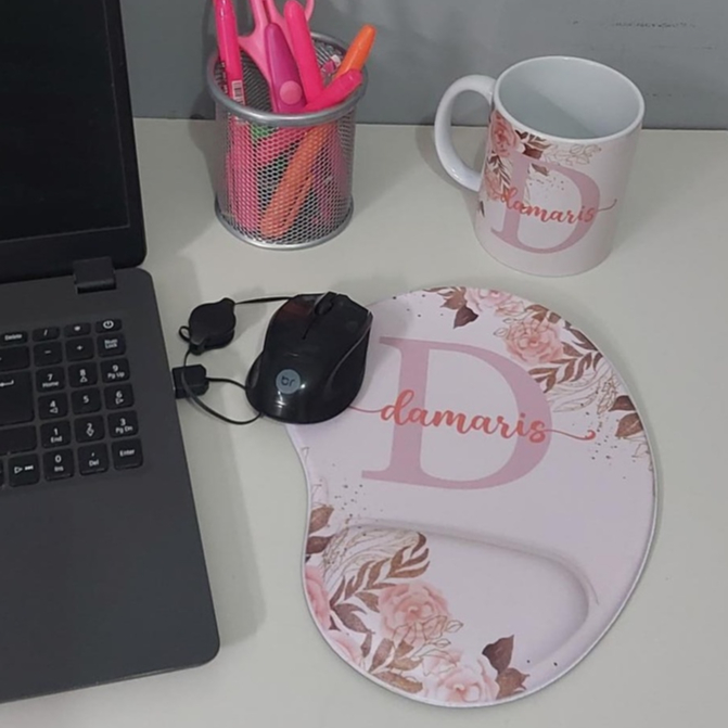 Kit Mouse Pad com Apoio e Caneca de Porcelana Perosnalizado Escolha Sua ...
