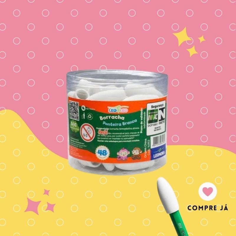 Produto Pronta-Entrega: Borracha Ponteira P/ Lápis Leo&Leo, Cada ...