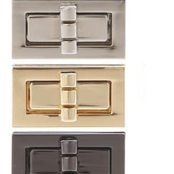 Fecho metálico LUXO retangular para Bolsa de crochê; tricô e macramê ...