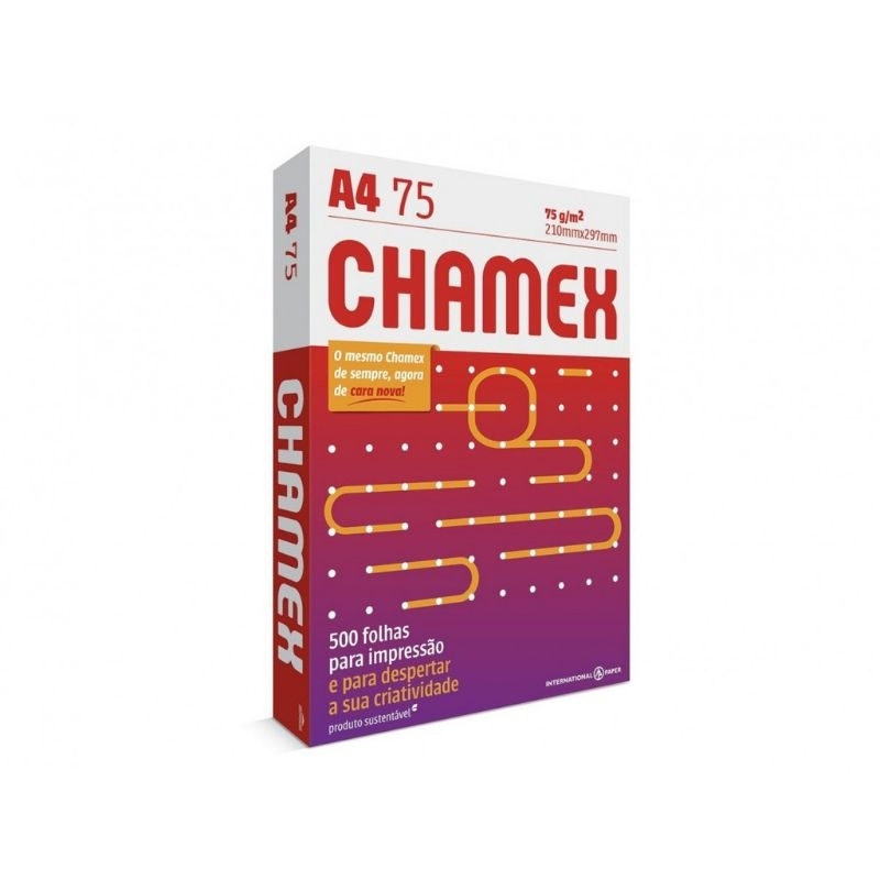 Papel Sulfite Chamex office 75g A4- Pacote com 500 folhas | Shopee Brasil