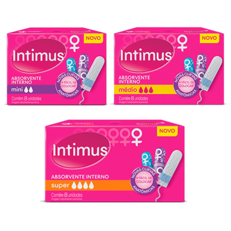 Absorvente Interno Intimus 8 Unidades - Escolha o Tamanho | Shopee Brasil
