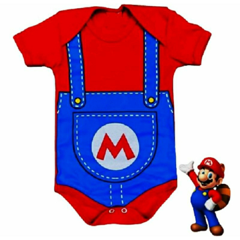 body bebê super Mario - body mesversario mario | Shopee Brasil
