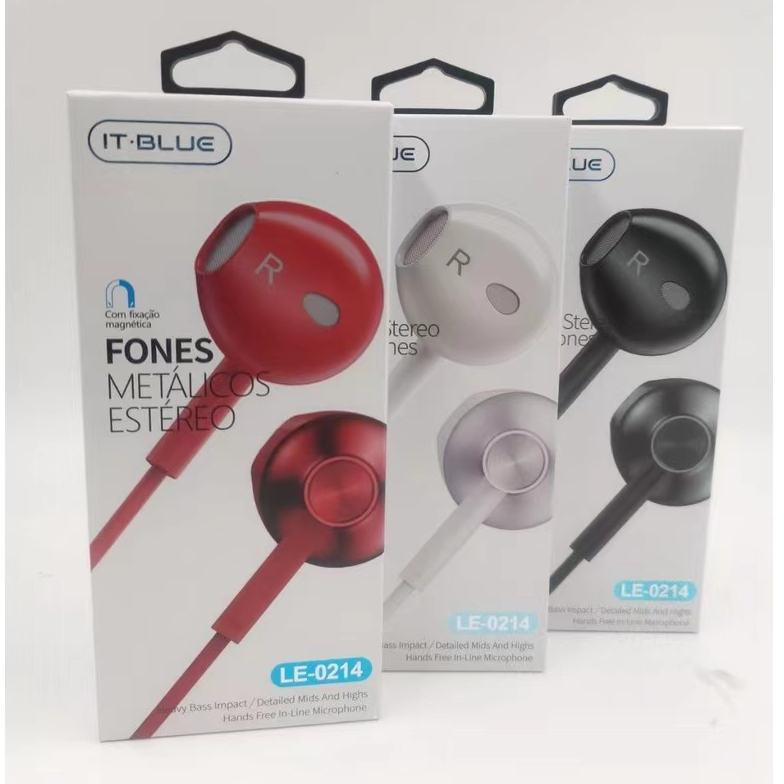 Fone Metálico Estéreo LE-0214 It Blue | Shopee Brasil