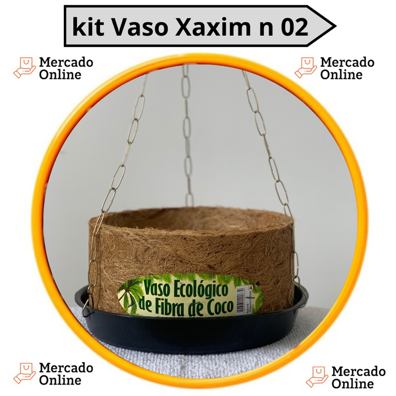 KIT Vaso p/plantas Número 2 Natural de Fibra de coco Pequeno (Ecológico ...