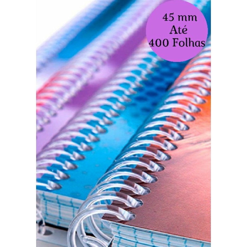 PROMOÇÃO ESPIRAL 45MM ATE 400 FOLAS 1 UNIDADE PARA ENCADERNAÇÃO ...