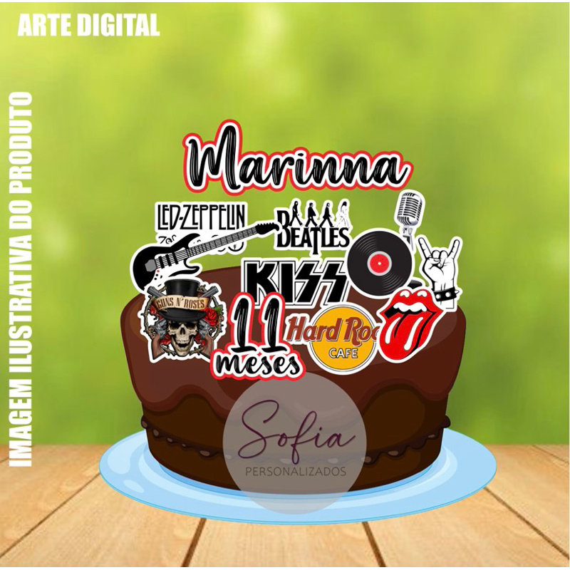 Topo de Bolo - Topper de Bolo Personalizado Aniversário Mesversario ...