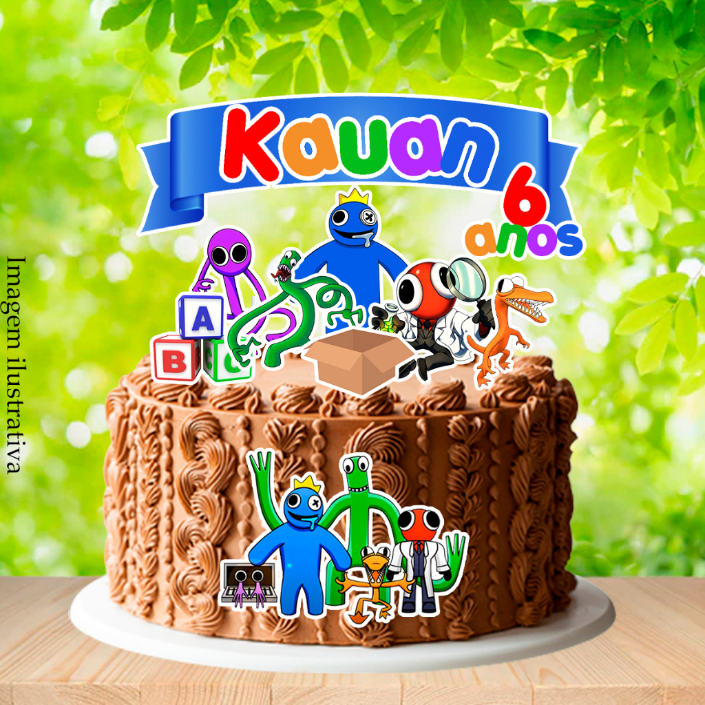 Topo de Bolo Rainbow Friends Topper Cake (LEIA A DESCRIÇÃO) | Shopee Brasil